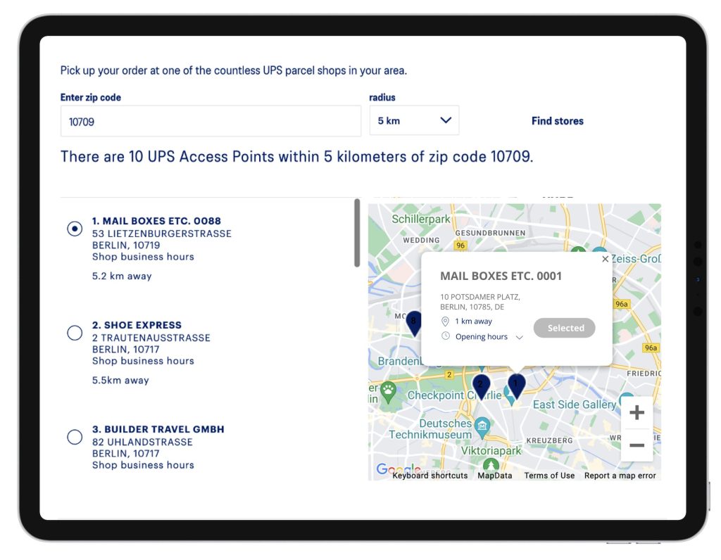 PUDO Locator - Seven Senders