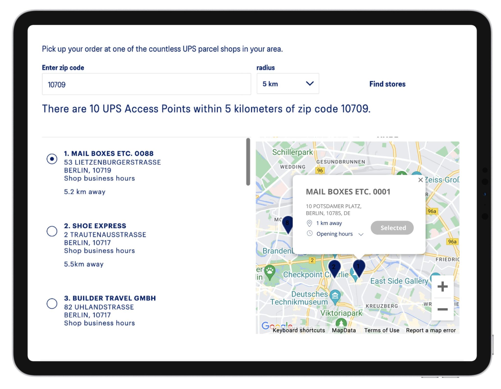 PUDO Locator - Seven Senders